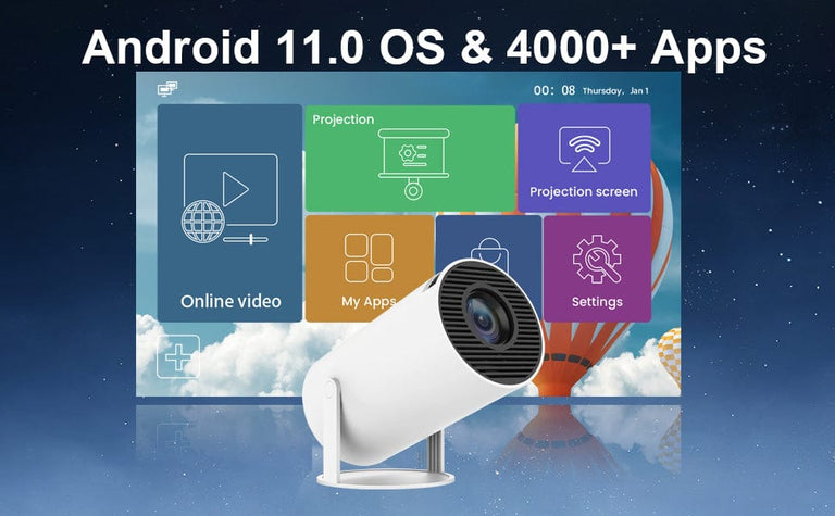 PortaView360 Pro - Best HD 4K 1080P Portable Projector for Home Theater ...