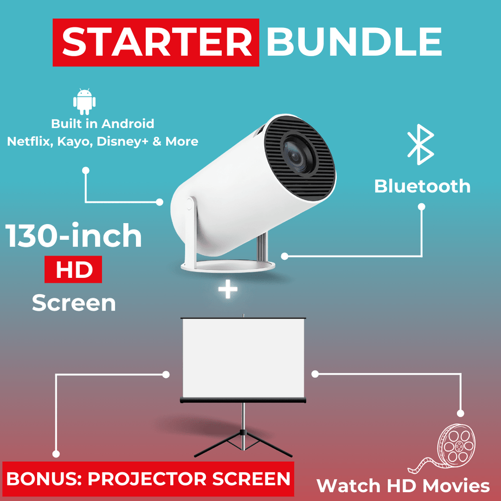 PortaView360 Pro - Best HD 4K 1080P Portable Projector for Home Theater ...